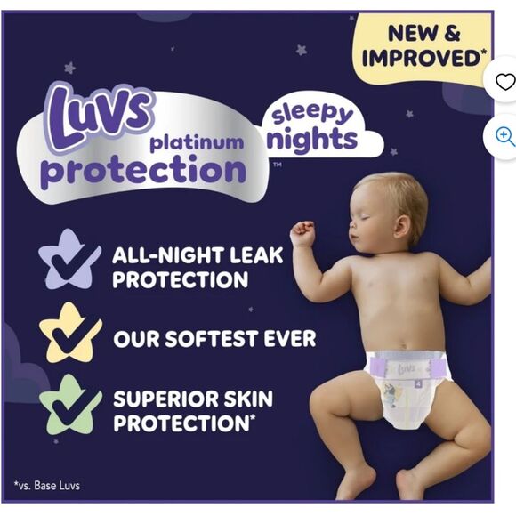 Luvs | Bath, Skin & Hair | Luvs Diapers Platinum Protection Sleepy ...